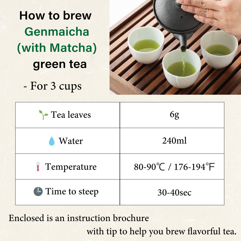 Matcha Genmaicha Green Tea with Roasted Rice & Matcha Loose leaf 100g/3.5oz from JAPAN ...